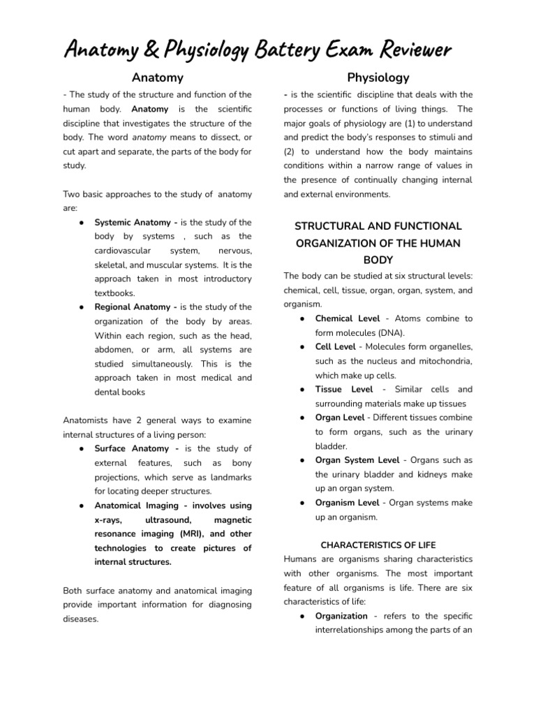 Chapter 1 4 Structural and Functional Organization of the Human Body 1 ...