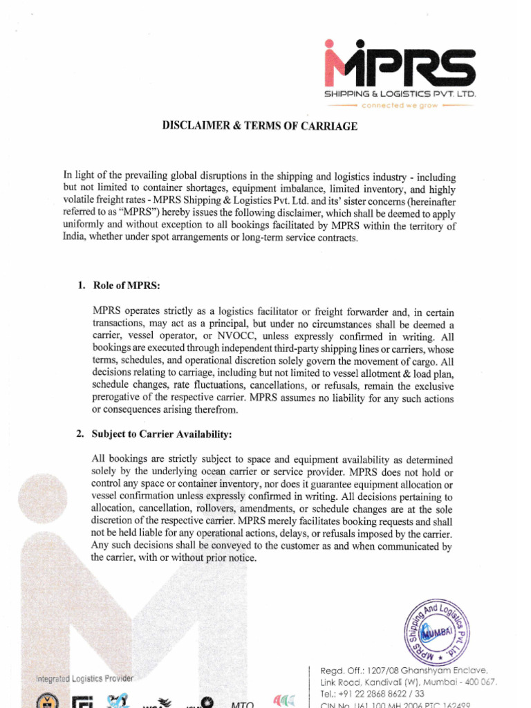 MPRS Advisory | PDF