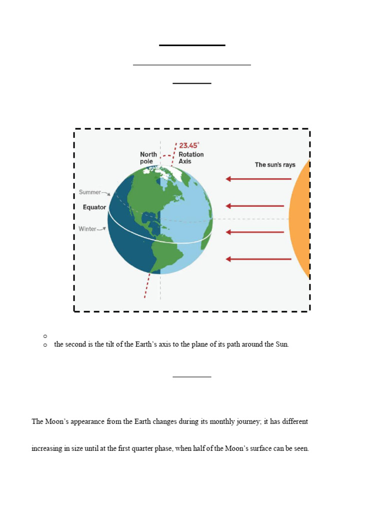 Earth, Moon, and Solar System Overview | PDF