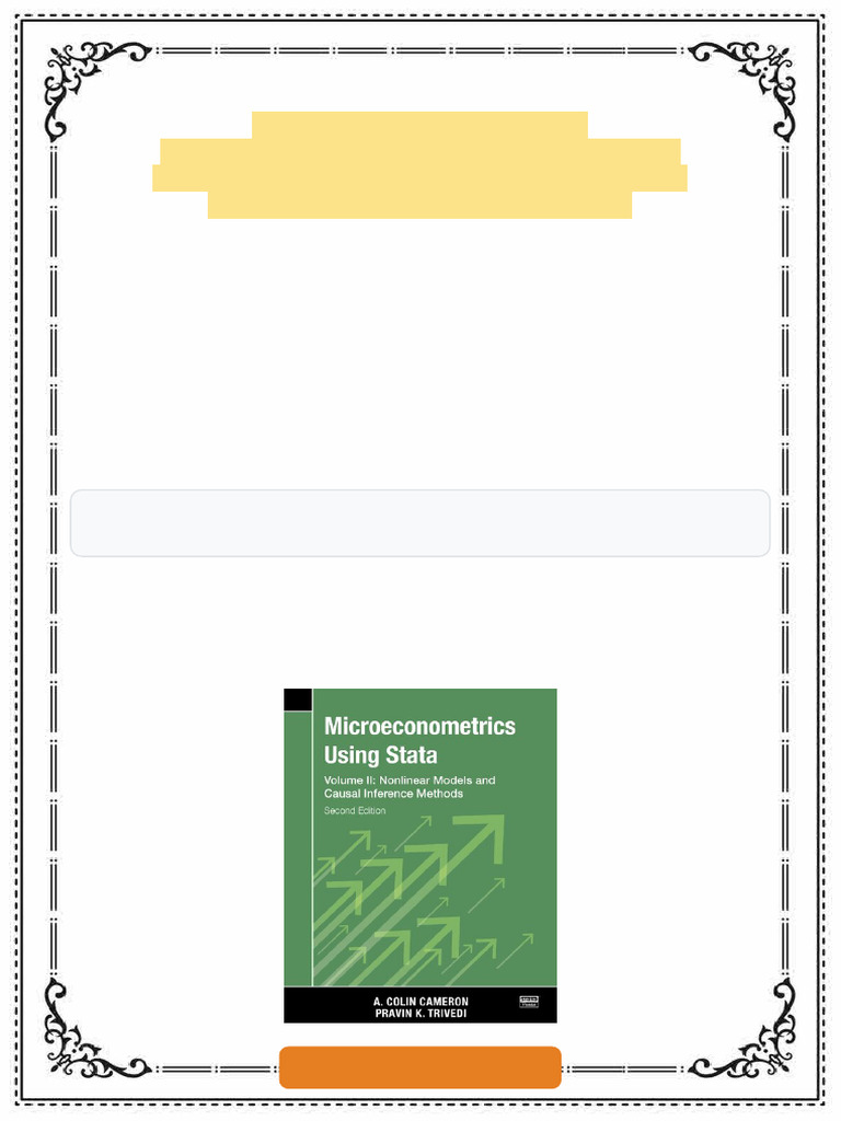 Microeconometrics Using Stata Volume II Nonlinear Models and Causal ...