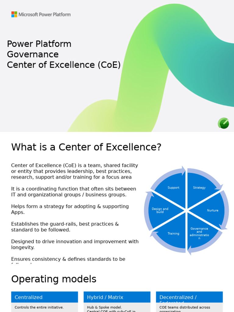M6 - Power Platform Governance with CoE - Center of Excellencegg | PDF ...