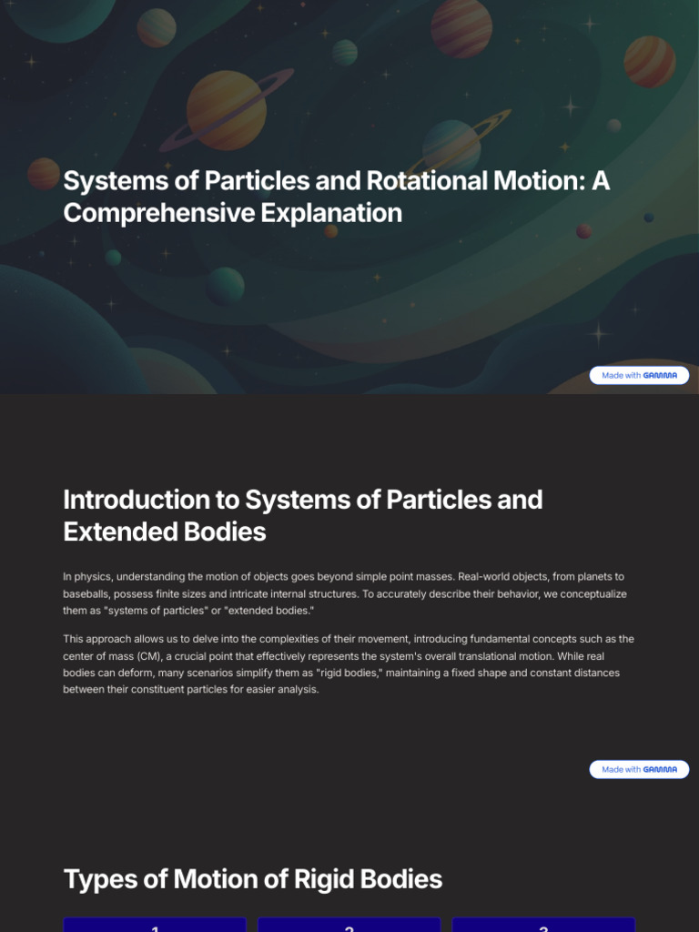 Systems of Particles & Rotational Motion | PDF | Rotation Around A ...