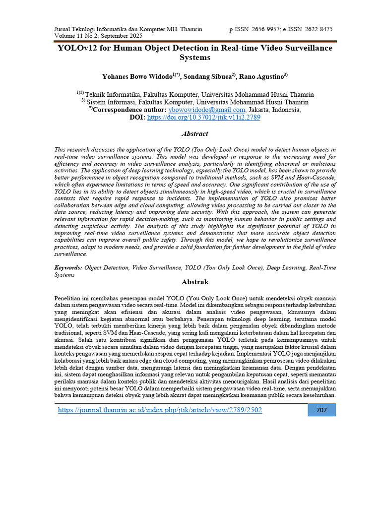YOLOv12 For Human Object Detection in Real-Time Vi | PDF