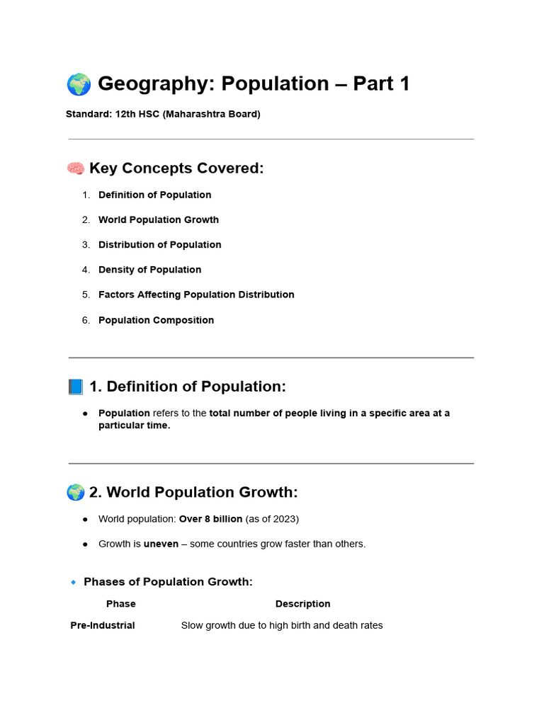 Geography of World Population Dynamics | PDF | Population | Earth Sciences