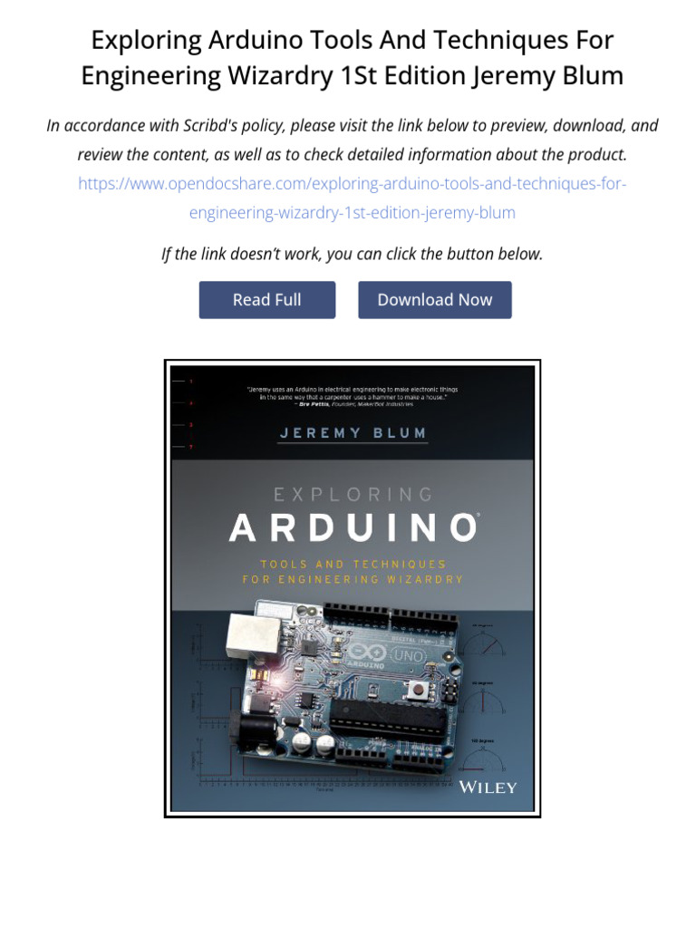 Exploring Arduino Tools and Techniques for Engineering Wizardry 1st ...
