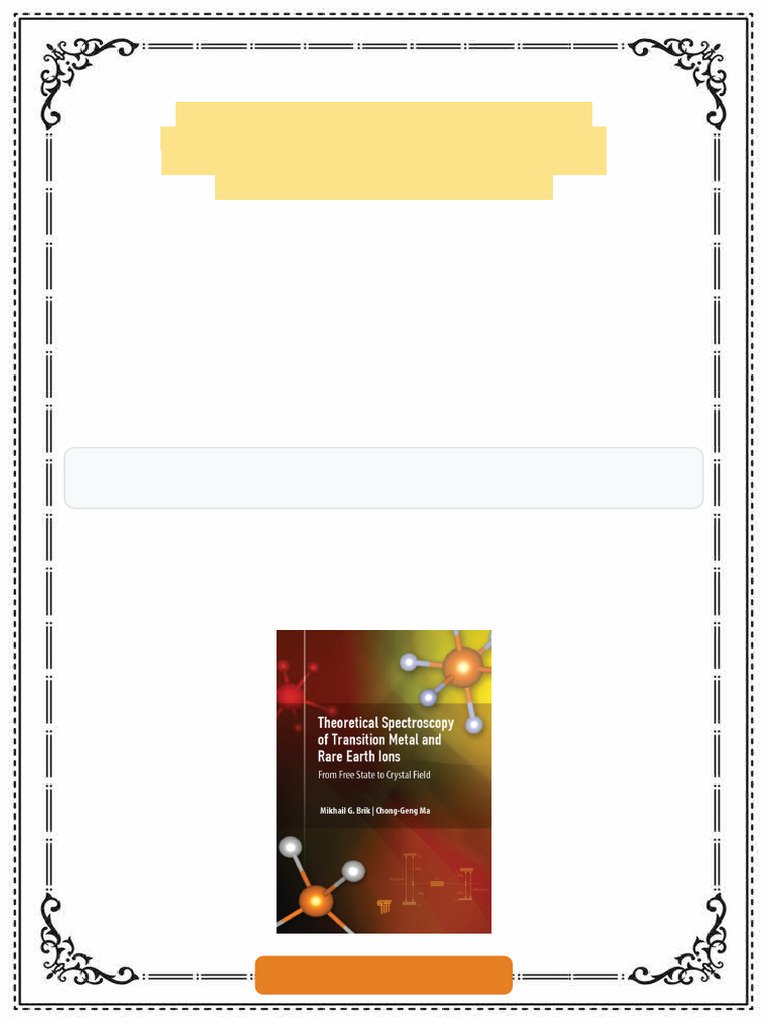 Theoretical Spectroscopy of Transition Metal and Rare Earth Ions From ...