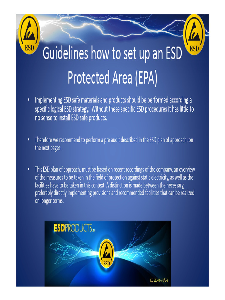 Setting Up an ESD Protected Area Guide | PDF | Electrostatic Discharge ...