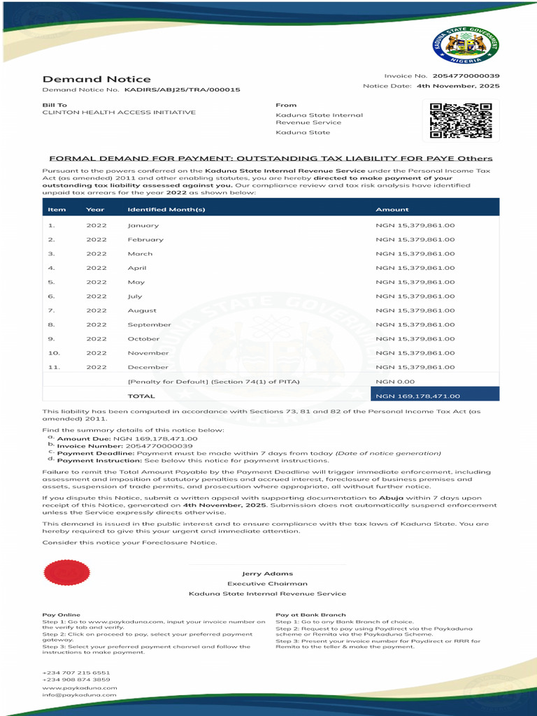 Demand Notice Invoice | PDF