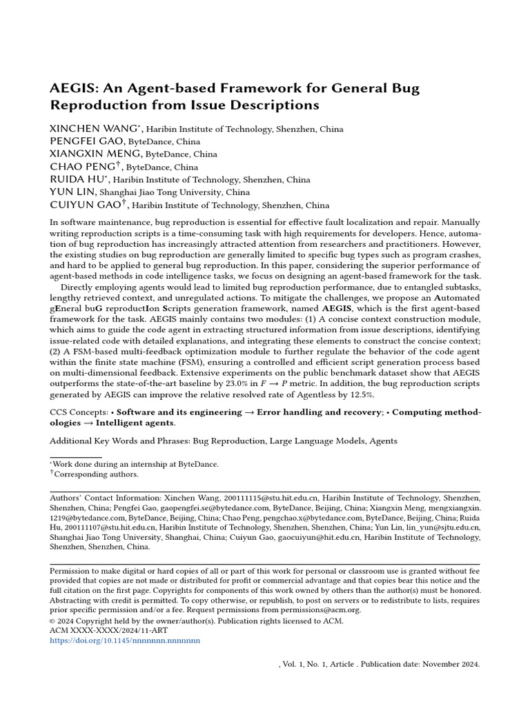 An Agent-Based Framework For General Bug Reproduction From Issue ...