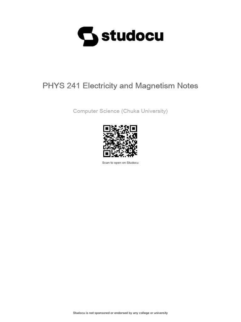 PHYS 241 Electricity & Magnetism Notes | PDF | Electric Charge ...