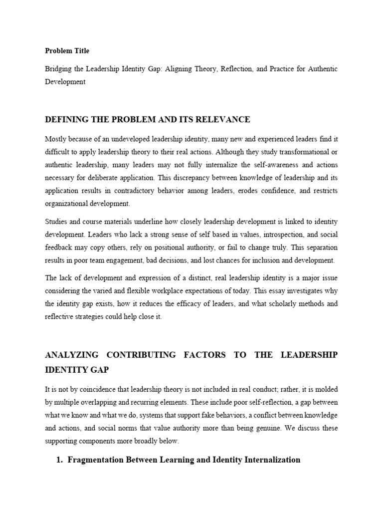Closing the Leadership Identity Gap | PDF | Leadership ...