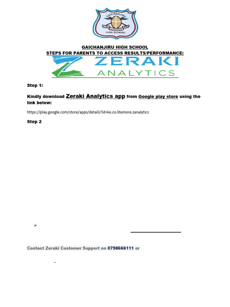 Parents Access To Zeraki | PDF