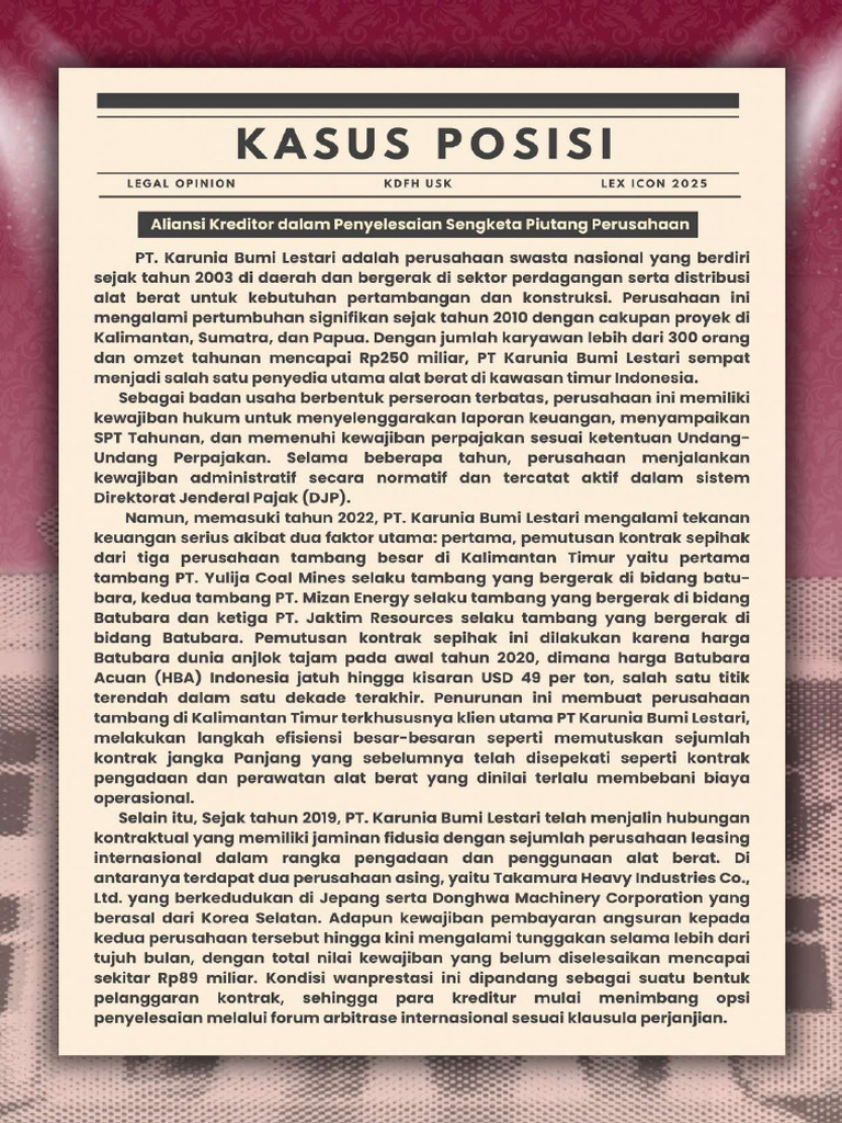 Kasus Posisi Lex Icon Terbaru | PDF