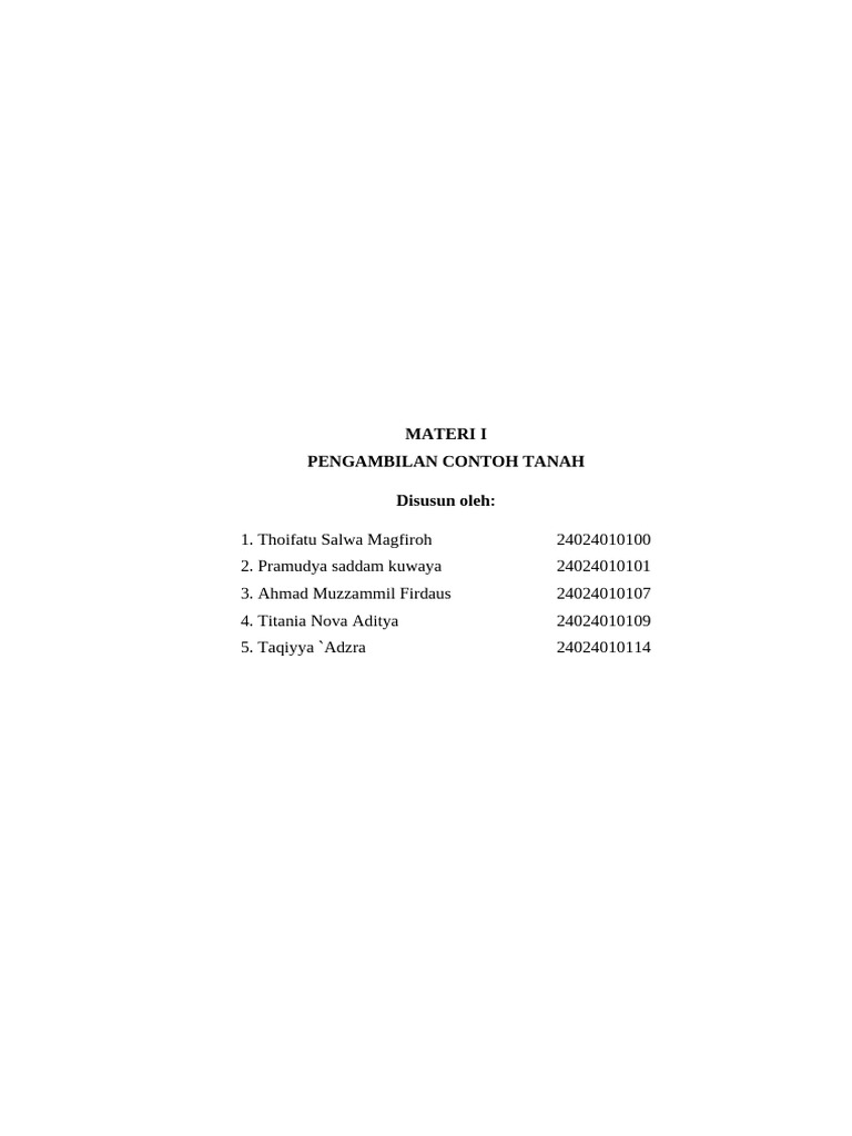 Teknik Pengambilan Contoh Tanah Akurat | PDF