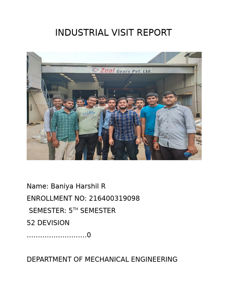 Industrial Visit to Vraj Gears Pvt. Ltd. | PDF | Drill | Gear