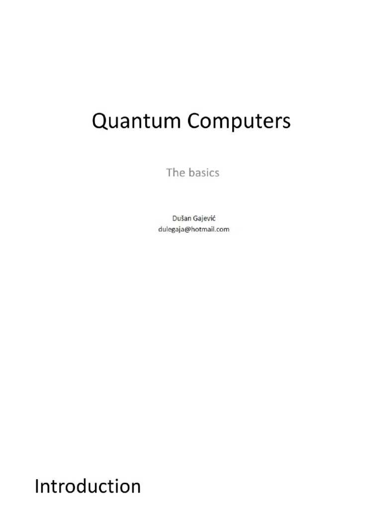 Quantum Computing (2) | PDF