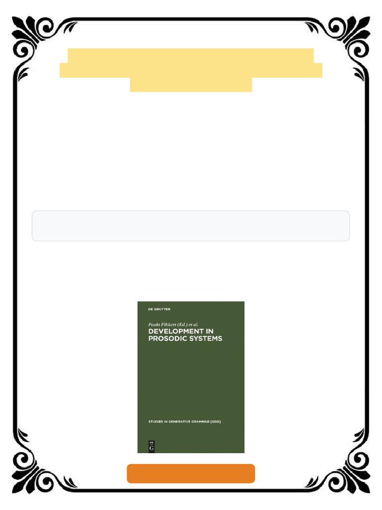 Development in Prosodic Systems Paula Fikkert (Editor) ebook fully ...