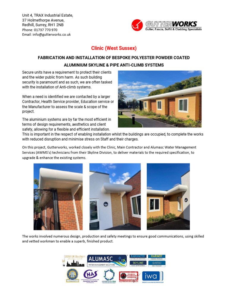 Bespoke Aluminium Anti-Climb Systems Installation | PDF