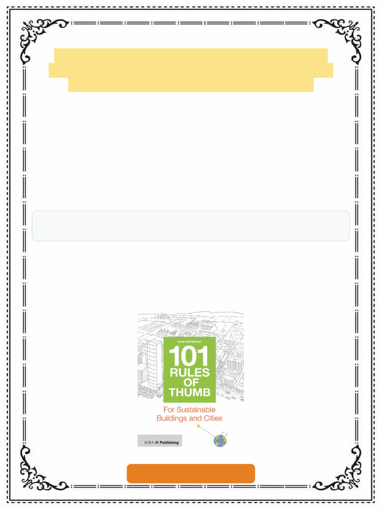 101 Rules of Thumb for Sustainable Buildings Cities 1st Edition Huw ...