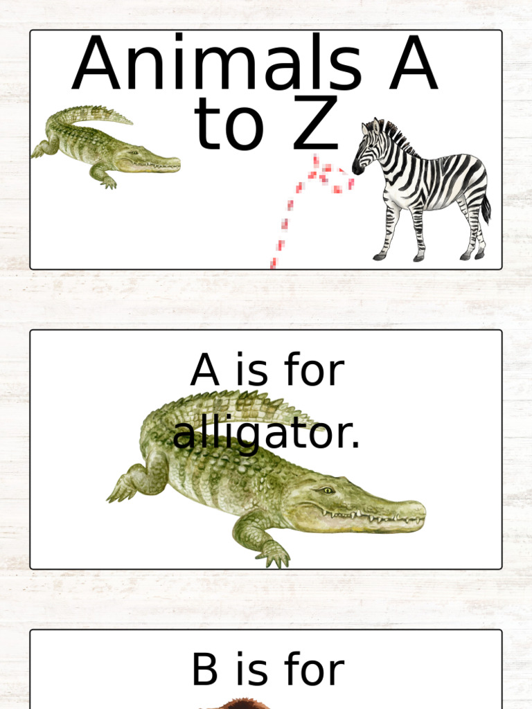 Alphabet A to Z Animals Presentation | PDF
