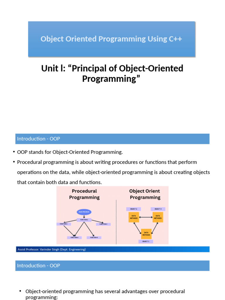 Introduction to OOP Concepts in C++ | PDF | Object Oriented Programming ...