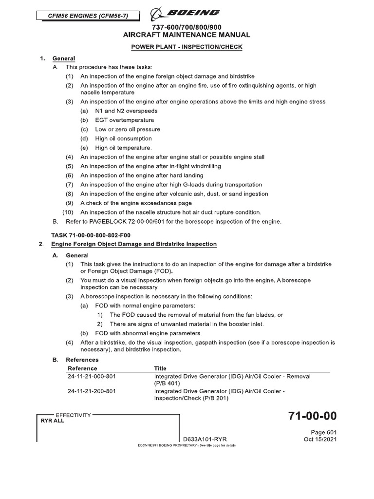 Engine Foreign Object Damage and Birdstrike Inspection | PDF
