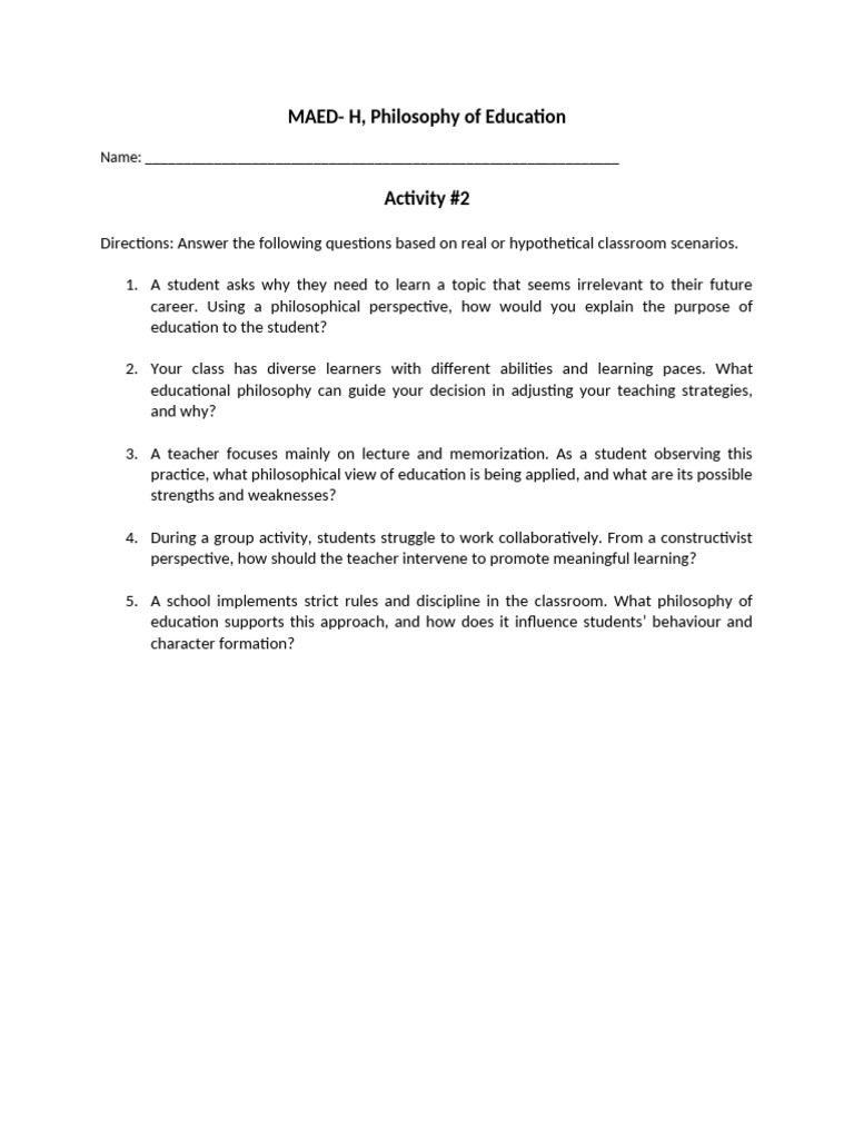 MAED-H, Activity #2 | PDF
