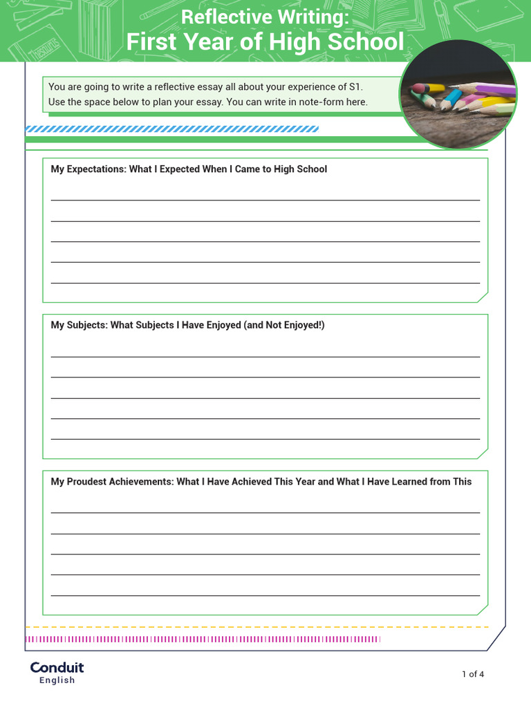 Cfe e 1734443220 Reflective Writing First Year of High School Ver 1 | PDF