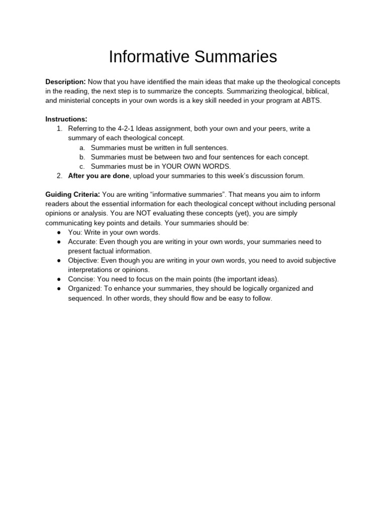 4-2-1 Summaries | PDF