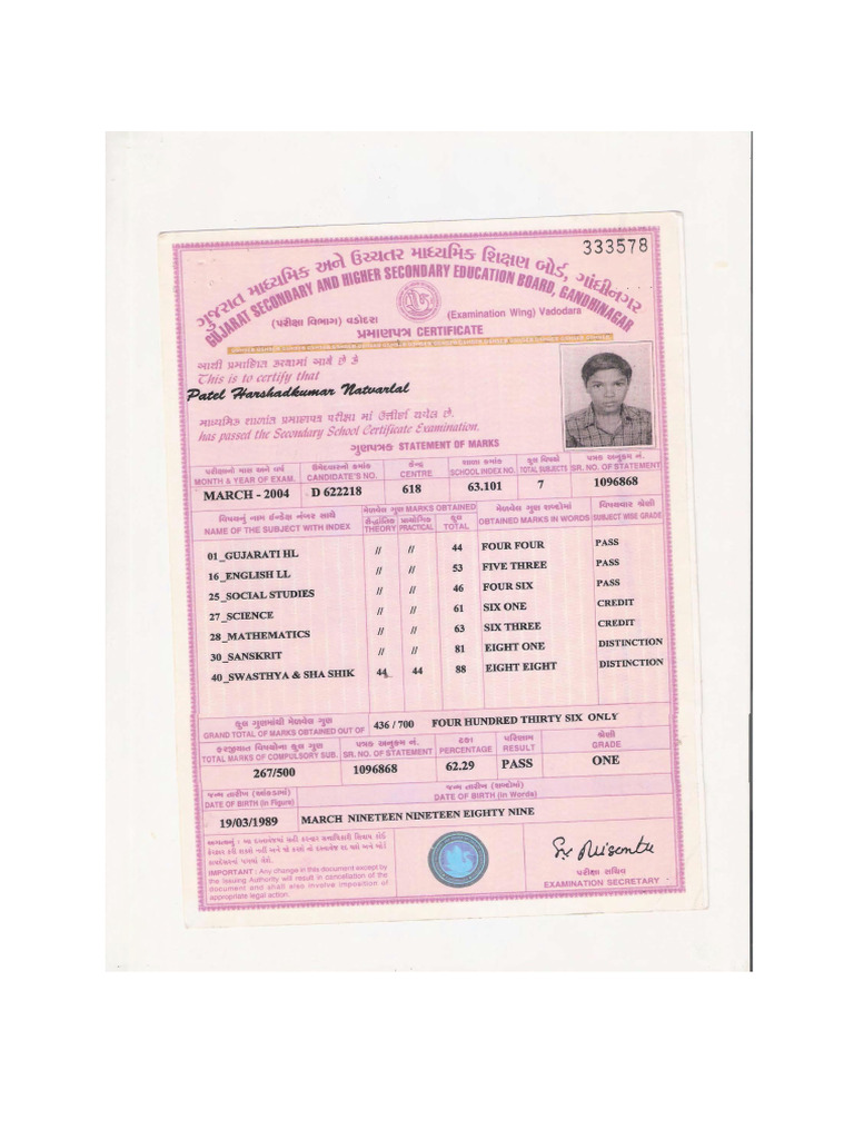 10TH MARKSHEET | PDF