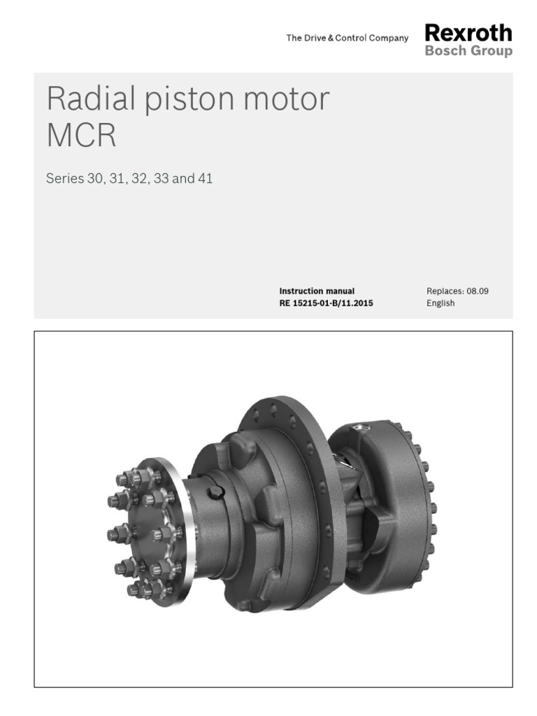Bosch Rexroth MCR Radial Piston Motor Manual | PDF | Engines | Brake