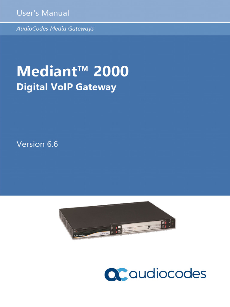 Ltrt 68822 Mediant 2000 Sip Users Manual Ver 66 | PDF | Computer ...