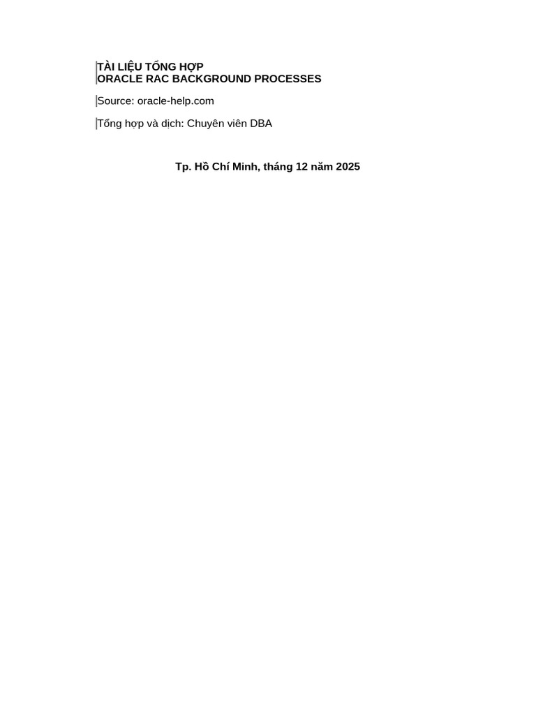 Oracle RAC Background Processes Summary | PDF