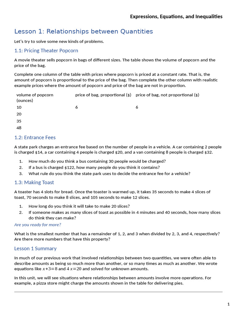 Grade 7 Expressions, Equations, And Inequalities Final | PDF ...