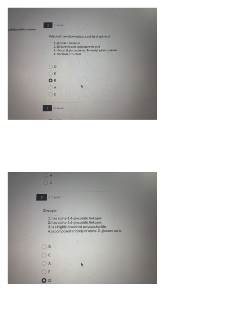 Biochem Quiz Questions Part1 | PDF