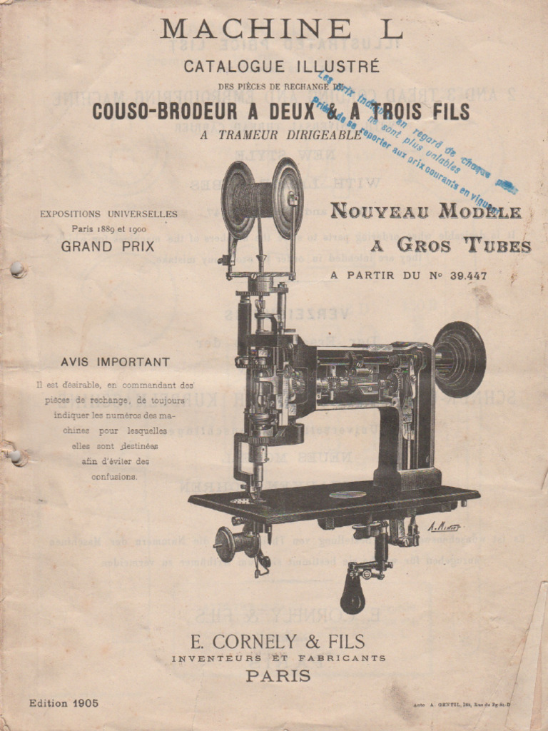 Cornely Machine L Catalogue Illustré | PDF
