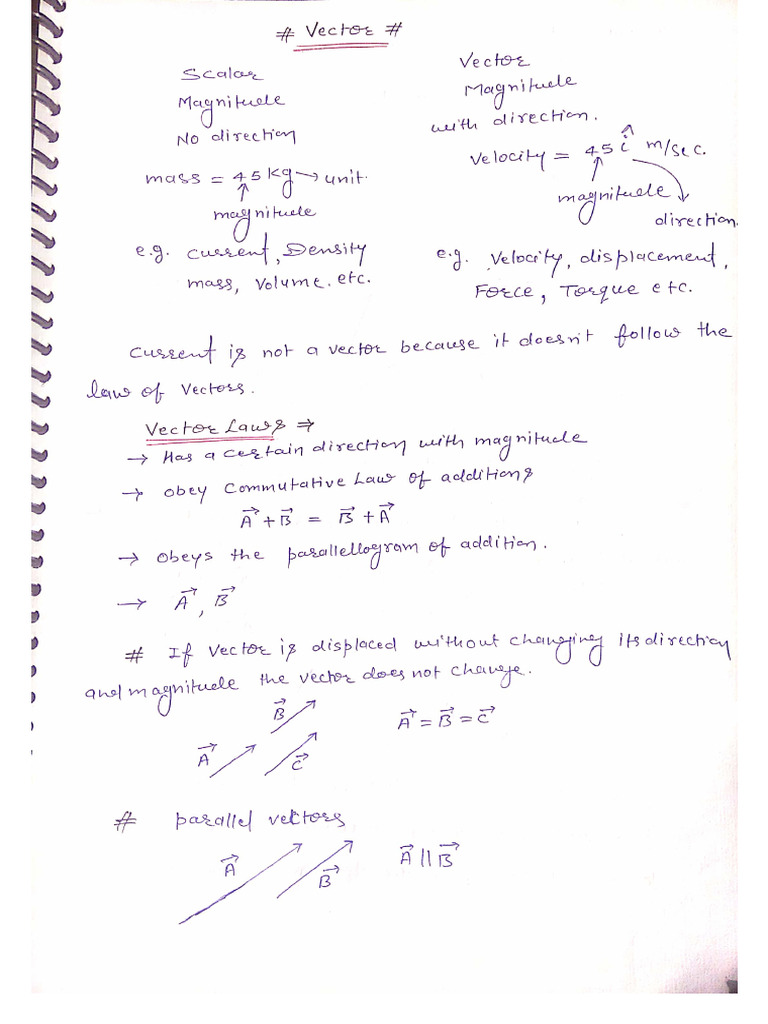 Vector Notes Pdf