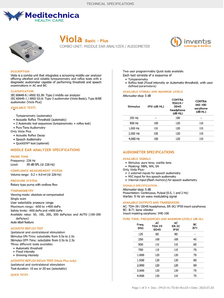 Inventis Viola MEDITECHNICA | PDF
