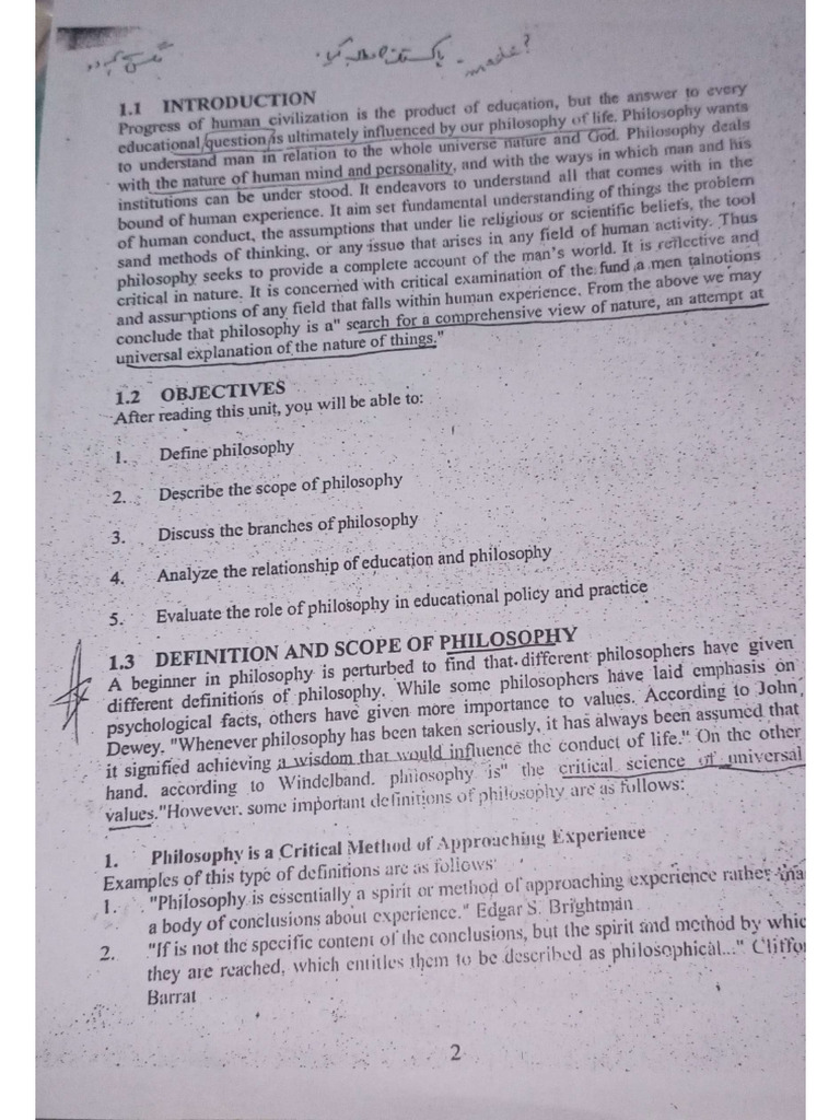 Philosophy of Education (Notes) | PDF