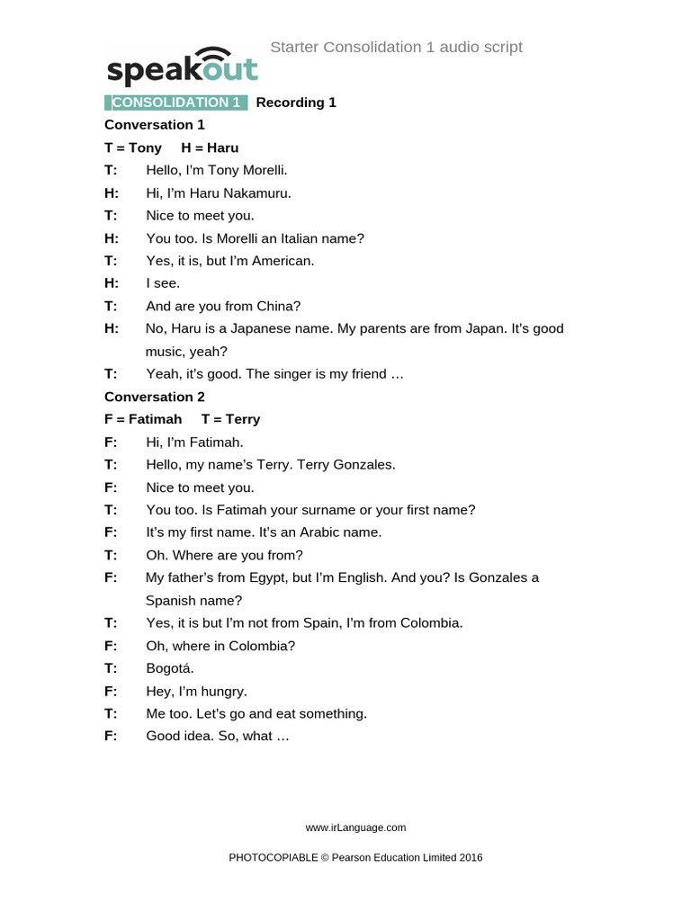 SO S C1 Audio Scripts | PDF