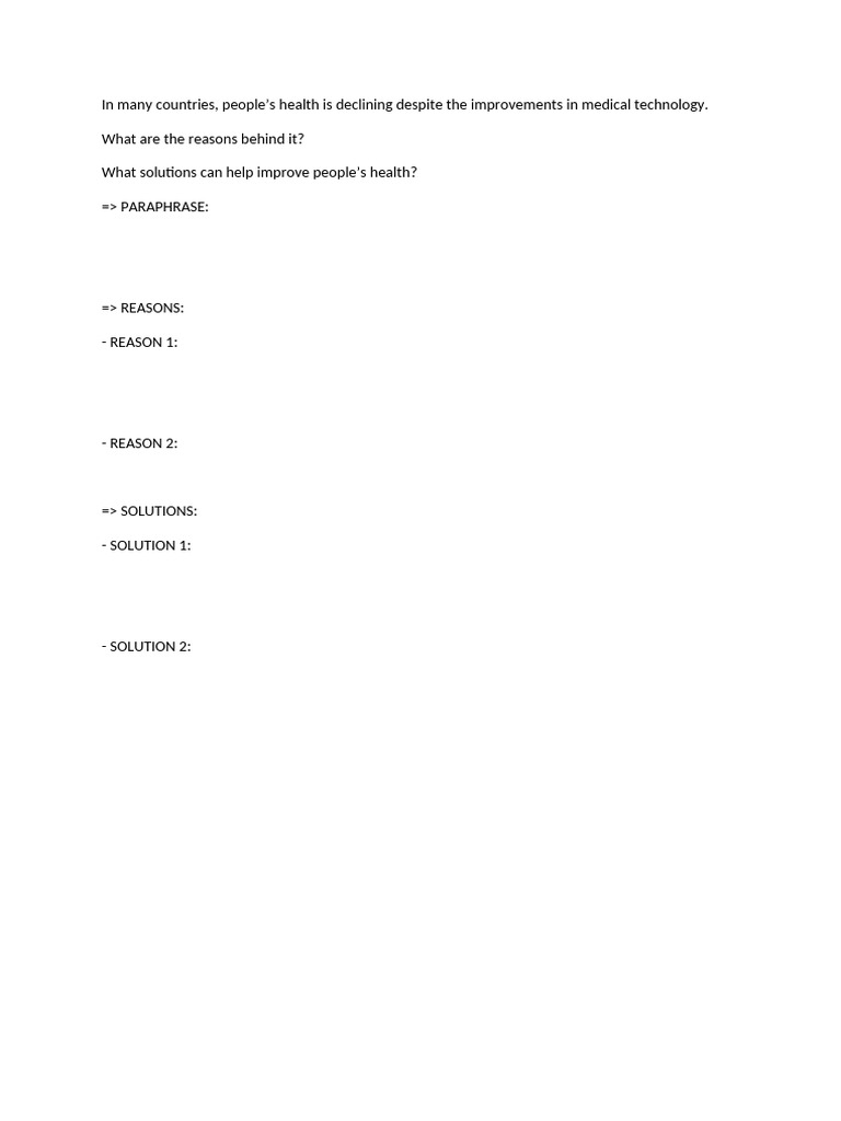 Health Decline Causes and Solutions | PDF