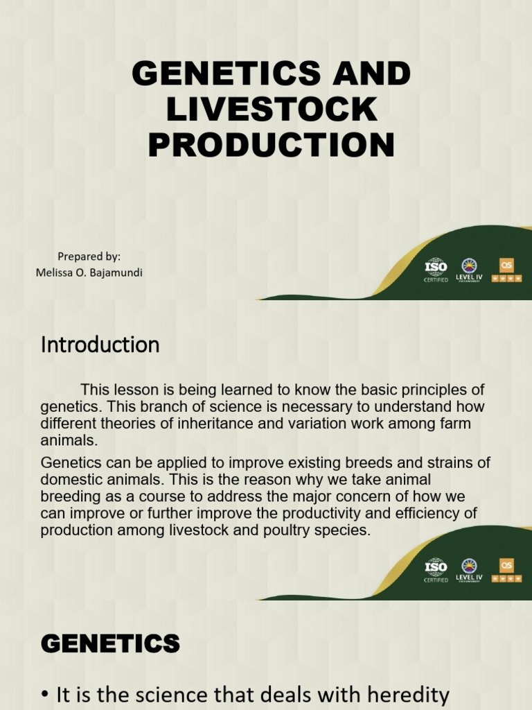 Genetics in Livestock Production | PDF | Amino Acid | Gene