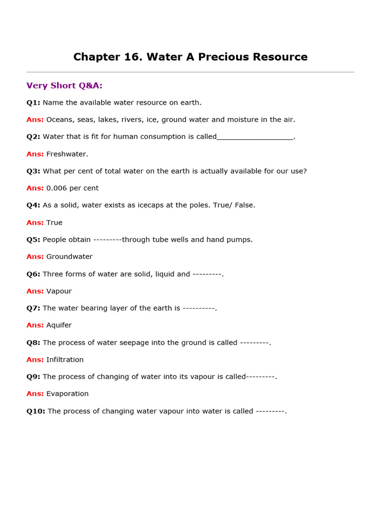 Water A Precious Resource | PDF | Water | Groundwater