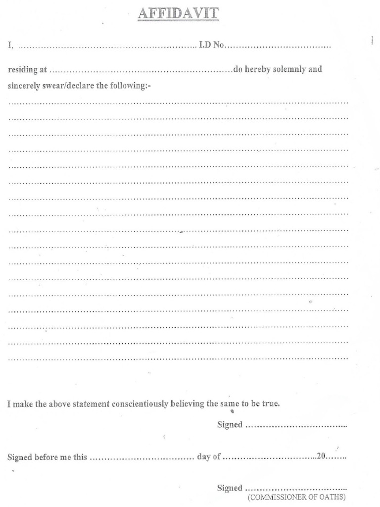 Affidavit Form 28112017 | PDF