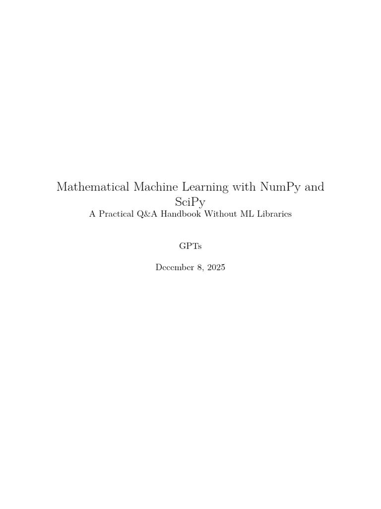 ML Algos Using Numpy Booklet | PDF | Principal Component Analysis ...