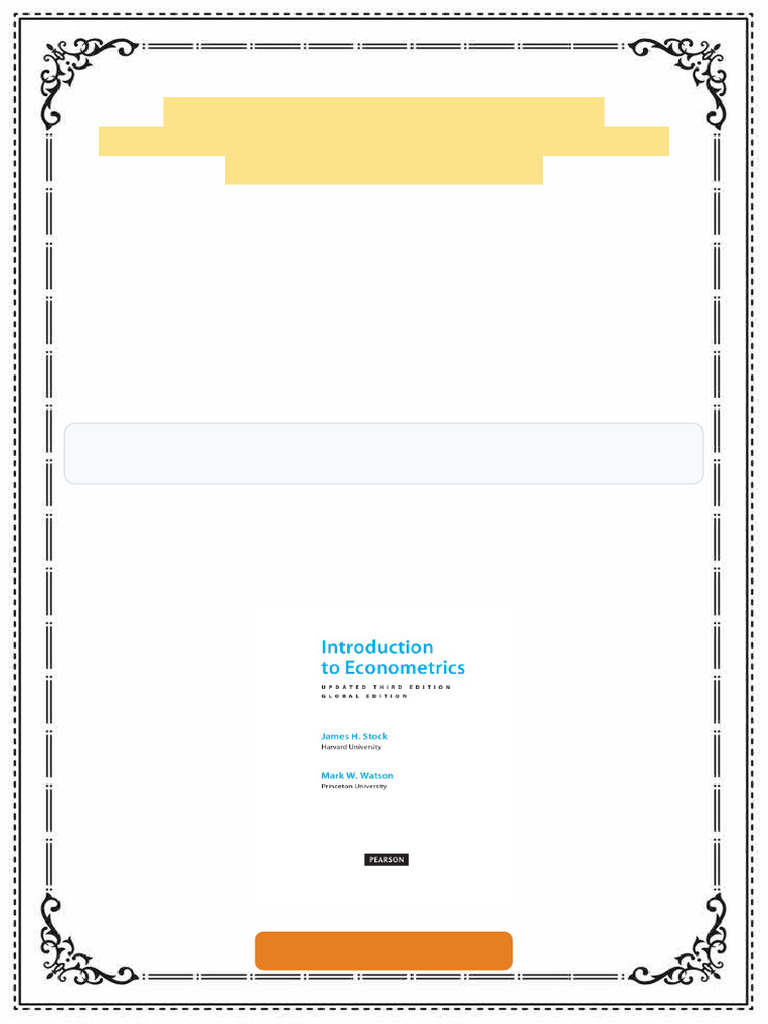 Introduction to Econometrics 3rd, global Edition James H. Stock ebook enriched pdf version | PDF ...