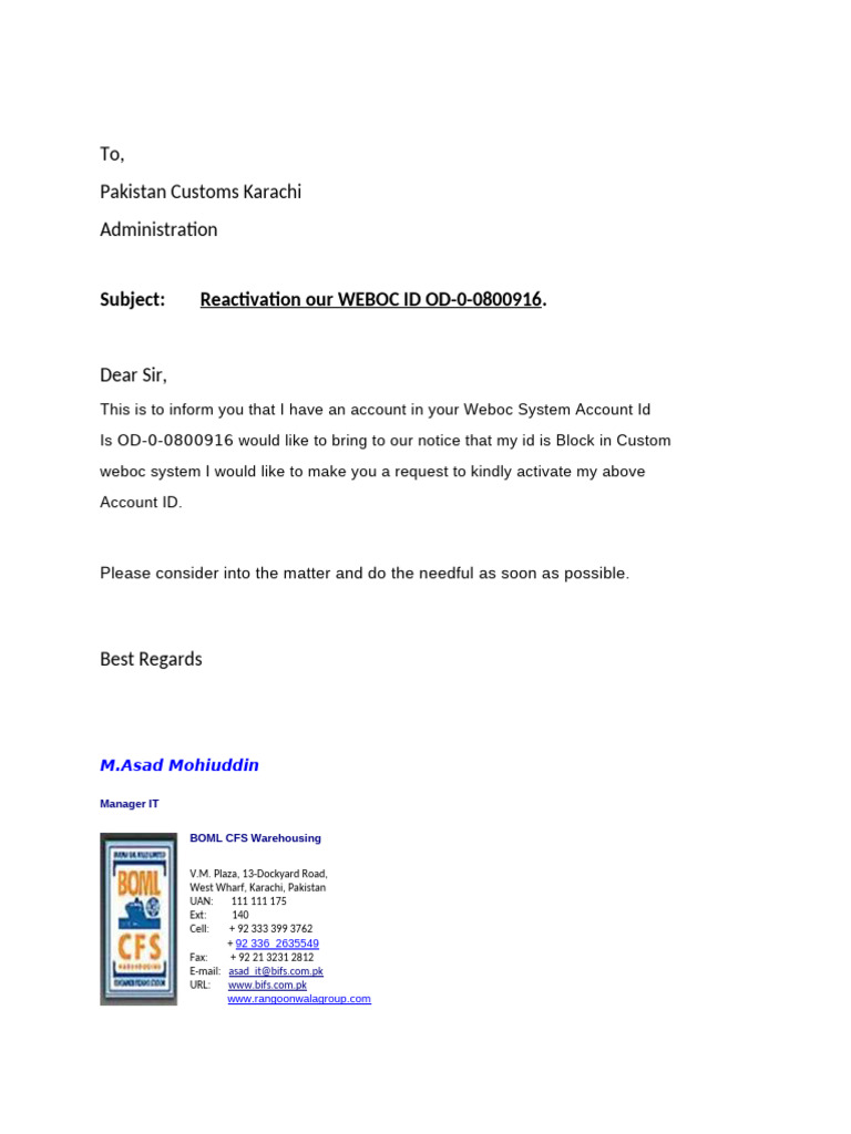 Custom Id Letter | PDF