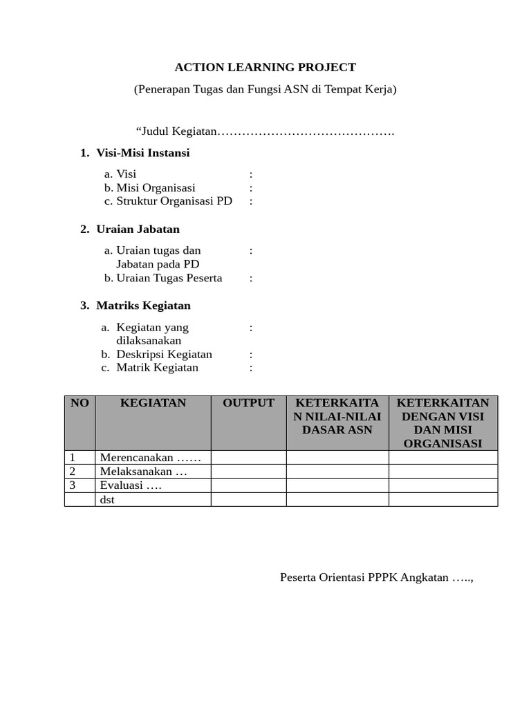 Proyek Pembelajaran Aksi ASN di PD | PDF