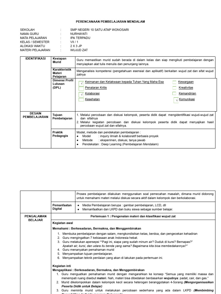 Modul Ajar Observasi Ganjil 2025-2026.Docx | PDF