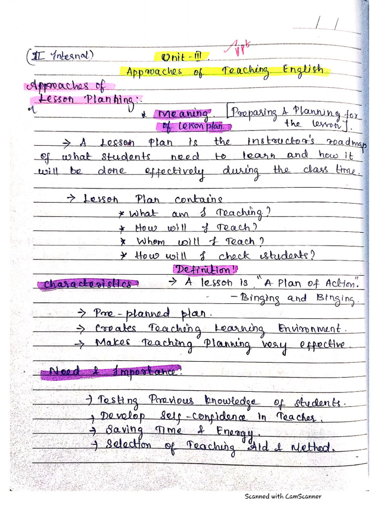 Unit-III&IV - (Eng) Approaches of Teaching English & Methods of ...